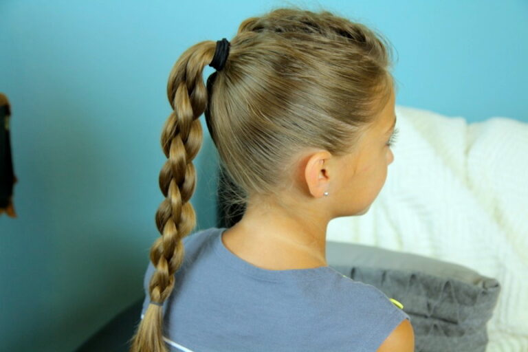 Single French back into Round Braid | Back-to-School Hairstyles - Cute ...