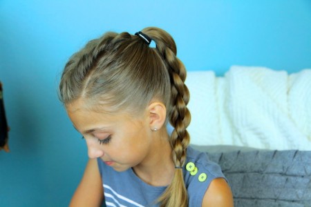 Single French back into Round Braid | Back-to-School Hairstyles - Cute ...