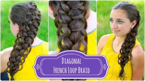 Diagonal French Loop Braid | Cute Braid Hairstyles - Cute Girls Hairstyles
