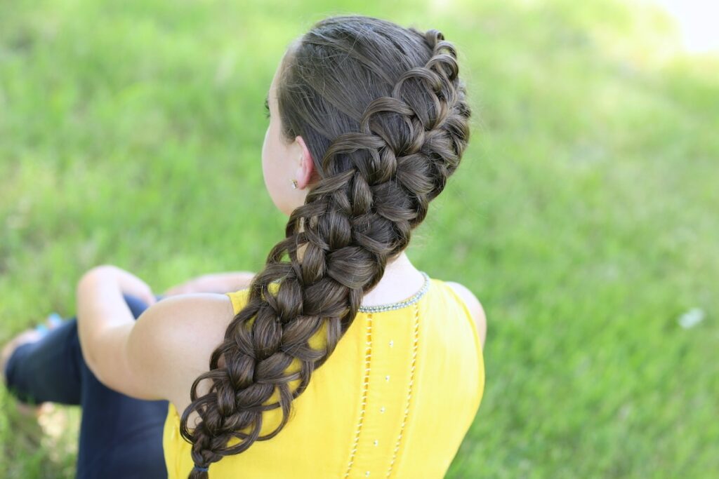 Diagonal French Loop Braid | Cute Braid Hairstyles - Cute Girls Hairstyles