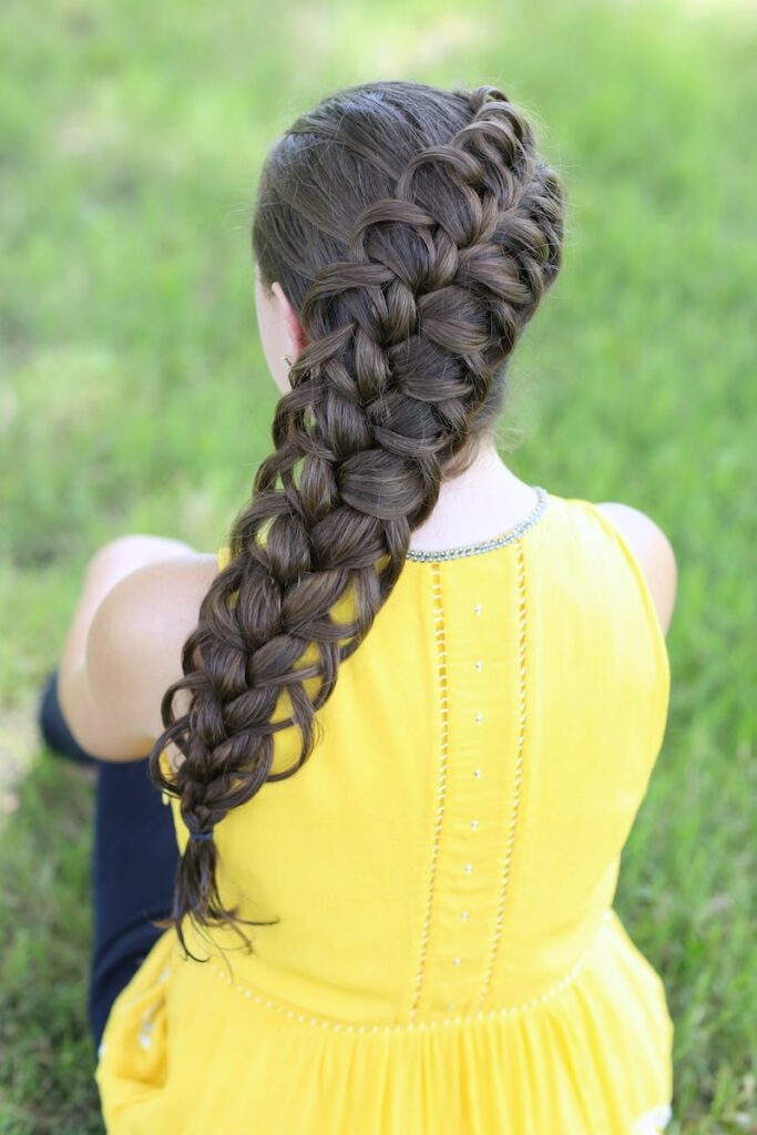 Diagonal French Loop Braid | Cute Braid Hairstyles - Cute Girls Hairstyles