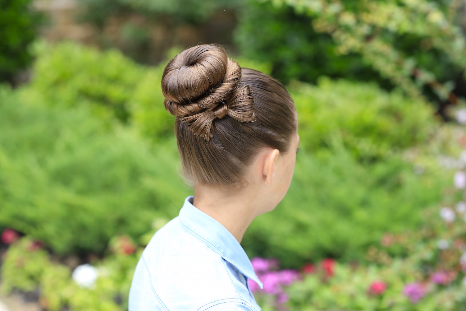 The Perfect Bow Bun Updo - Cute Girls Hairstyles