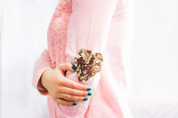DIY Sequined Heart Elbow Patches - Cute Girls Hairstyles