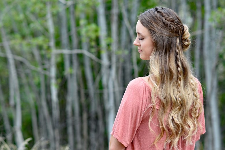 Half up Half down Bun Combo - Cute Girls Hairstyles